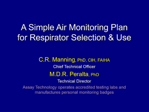 A Simple Air Monitoring Plan for Respirator Selection & Use - Assay ...