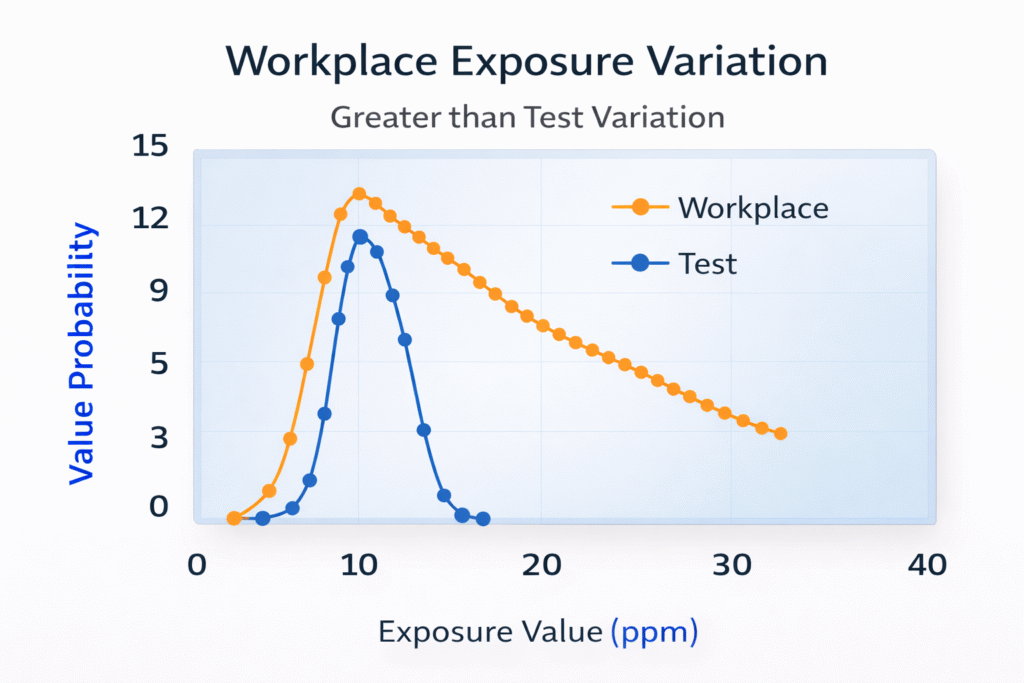 test variation chart showing workplace exposure variation - Assay ...